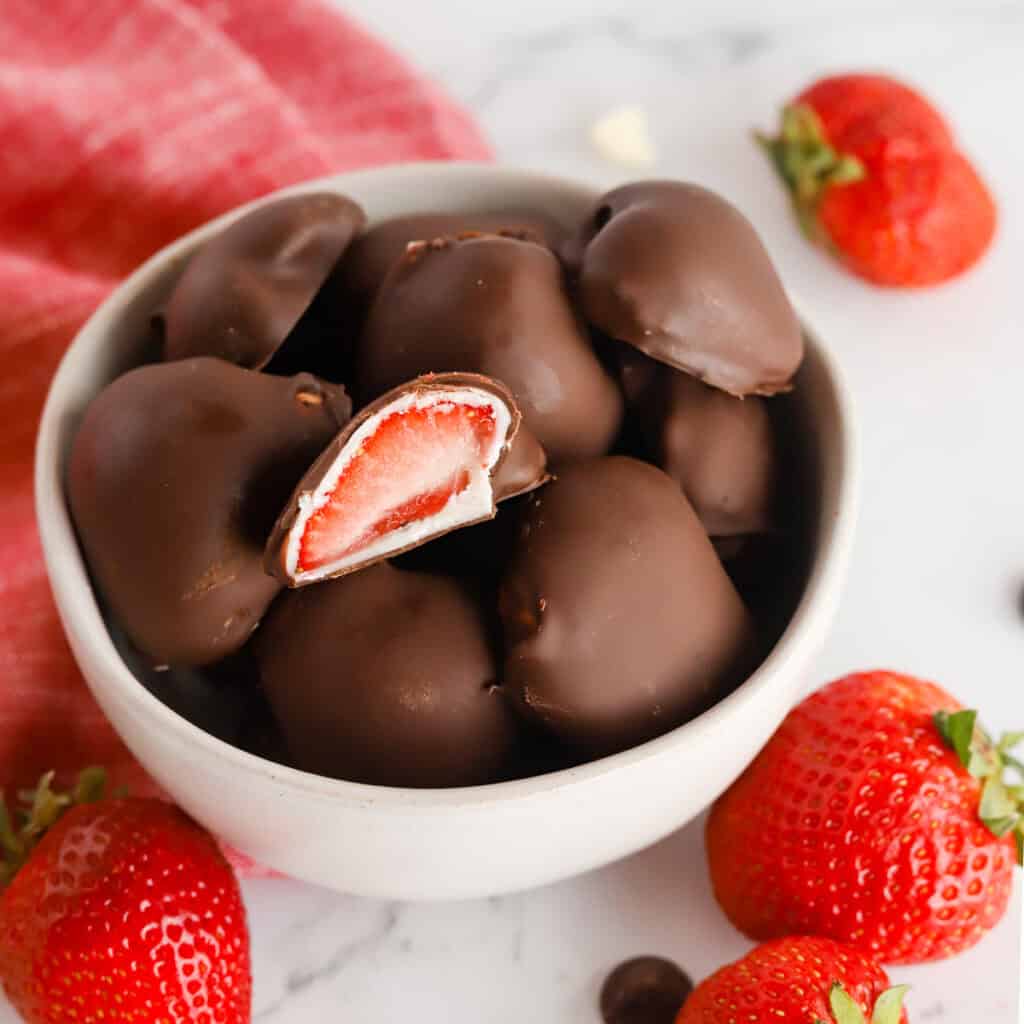 Frozen Chocolate Covered Strawberries - The Darling Apron